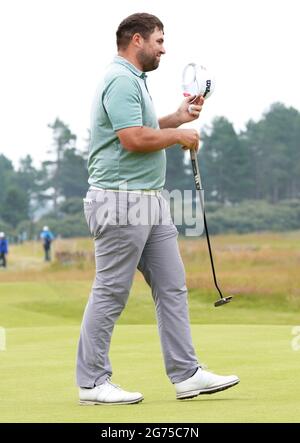 Jack Senior after finishing his round on the 18th during day two of the ...