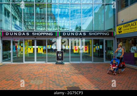 Entrance to the Dundas Shopping Arcade in Middlesbrough town centre ...