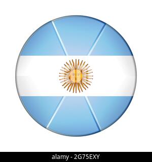 Glass light ball with flag of Argentina. Round sphere, template icon ...