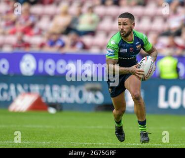 Wigan, UK. 11th July, 2021. Oliver Russell (23) of Huddersfield Giants ...