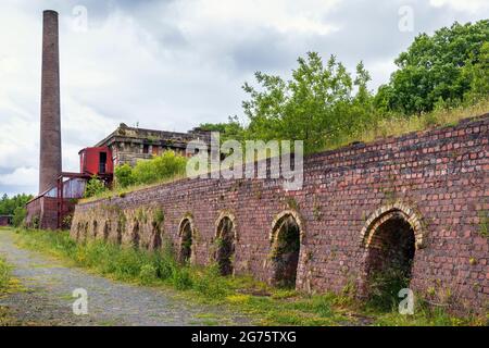 Dunaskin Brickworks, Ayrshire, Scotland showing the transverse arch ...