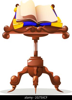 Magic game scroll and book - cartoon vector illustration set of old ...