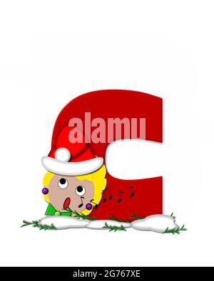 The letter A, in the alphabet set "Carol of Christmas," is red and ...