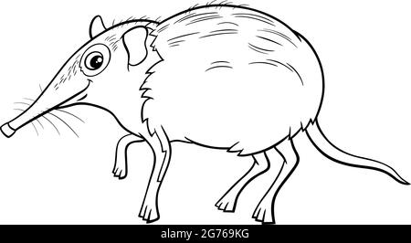 Elephant Shrew Animal Coloring Page Illustration Stock Vector Image ...