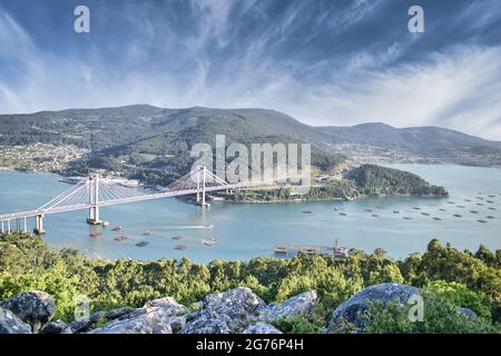 Rande bridge in the city of Vigo - Galicia Stock Photo - Alamy