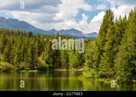 Scenic view of Sawmill Reservoir near Breckenridge, Colorado Stock ...