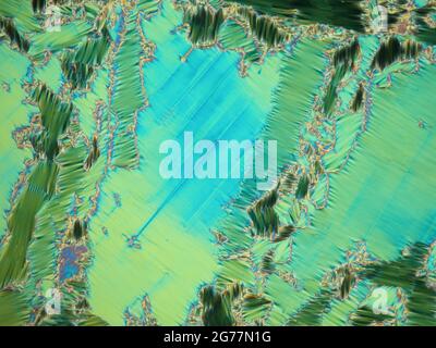 Colorful Liquid crystal under polarized light microscope Stock Photo ...