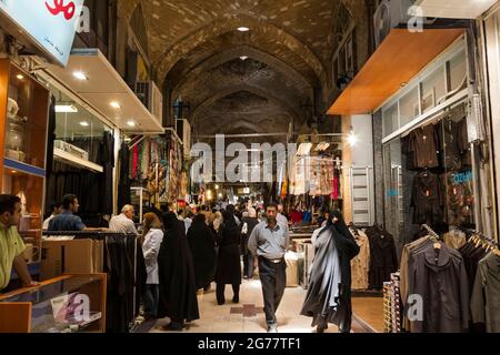 Tehran bazaar, historical trading center with arched passageway as ...