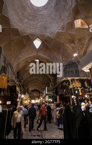 Tehran bazaar, historical trading center with arched passageway as ...