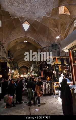Tehran bazaar, historical trading center with arched passageway as ...