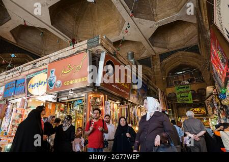 Interior of acrhed passage, Bazaar Reza, Mashhad, Razavi Khorasan ...