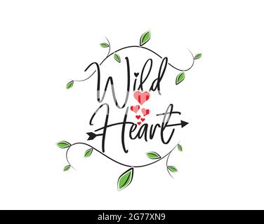 Wild Soul Lettering Text on black background in vector illustration ...