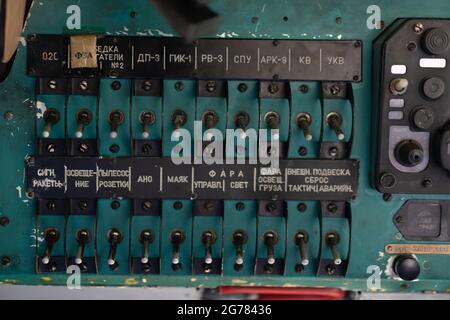 Toggle switches old soviet helicopter mi2 many text on Russian language ...
