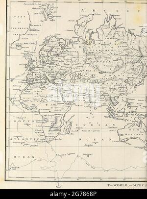 Vintage Eastern Hemisphere Map on Rustic Wood Stock Photo - Alamy