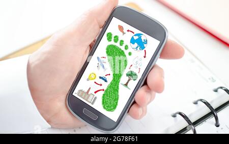 Carbon footprint concept shown on a computer screen Stock Photo - Alamy