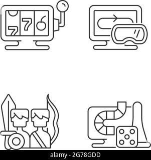 Assertive games linear icons set for dark and light mode Stock Vector ...