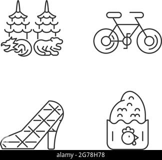 Cultural traditions linear icons set. Heritage, Rituals, Customs ...