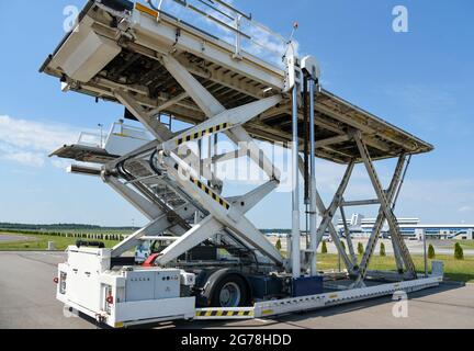 Aircraft loader / container baggage truck carrier vehicle / airport ...