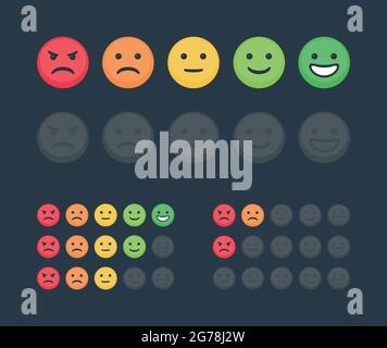 Set of smileys for ratings Stock Vector Image & Art - Alamy