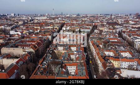 The residential areas in Berlin Neukoelln - aerial view Stock Photo - Alamy
