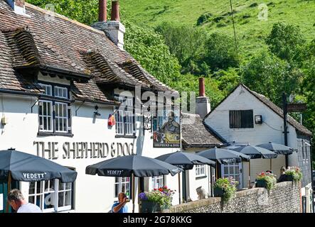 The Shepherd & Dog pub at Fulking near Devils Dyke just north of ...
