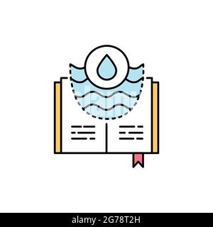 Hydrology color line icon. Isolated vector element. Outline pictogram ...