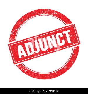 ADJUNCT text on red round grungy texture stamp Stock Photo - Alamy