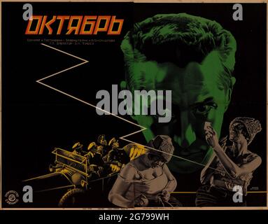 Movie poster "October: Ten Days That Shook the World" by Sergei Eisenstein. Museum: PRIVATE ...