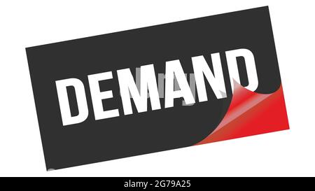 DEMAND text written on black orange sticker stamp Stock Photo - Alamy