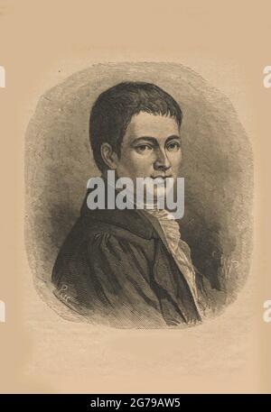 Heinrich von Kleist (1777-1811), German writer and poet. Drawing by an ...