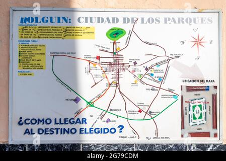 Map of Holguin City, Cuba Stock Photo - Alamy