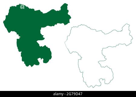Baran district (Rajasthan State, Republic of India) map vector ...