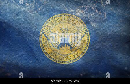 Top view of retro flag United Tribes New Zealand with grunge texture ...