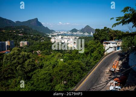 Stairs in Brazil favela. No maintenance, precarious condition of alley ...