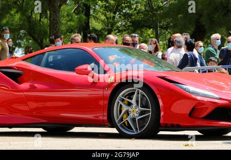 Ferrari F8 Tributo supercar side view Stock Photo - Alamy