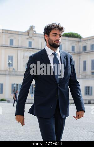 Rome, Matteo Berrettini arrives at the Quirinale Stock Photo - Alamy