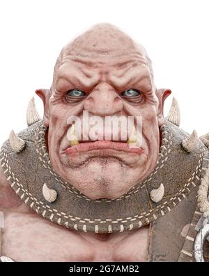 ogre man id portrait in white background, 3d illustration Stock Photo ...