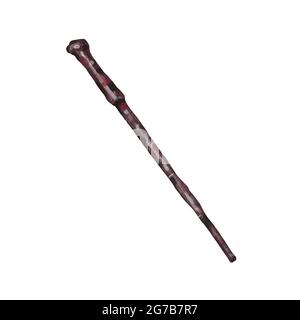 Hand drawn watercolor magic wand. Illustration elder stick Stock Photo ...