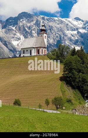Parish church, Dienten am Hochkoenig, Salzburg, landscape, winter ...