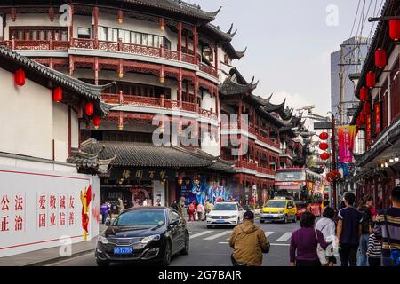 Historic buildings on Middle (or Central) Fangbang Road, Shanghai ...