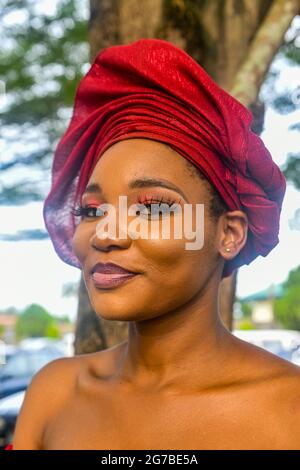 Beautiful dressed local nigerian woman, Calabar, Niger delta, Nigeria ...