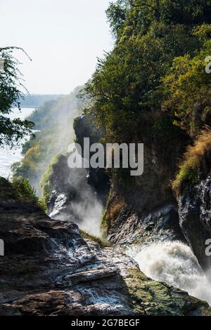 Murchison Falls, also known as Kabarega Falls on the Nile, Murchison ...