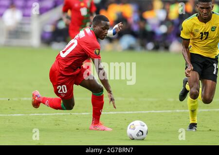 Suriname forward Gleofilo Vlijter (20) drives to the goal during the ...