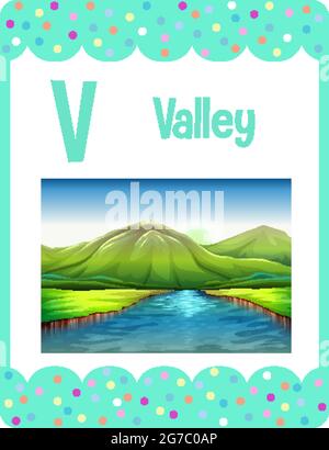 Flashcard letter V is for valley Stock Vector Image & Art - Alamy