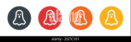 Ghost, phantom or apparition haunting icon vector illustration. Scary ...