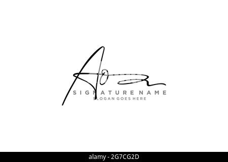 A, O, AO Initial letter handwritten and signature vector image template ...