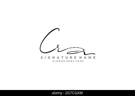 Initial Letter CR Logo - Handwritten Signature Logo - Simple Vector ...