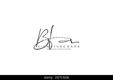 Initial Letter BF Logo - Handwritten Signature Logo - Minimal Vector ...