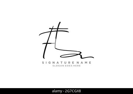 FT Initial Letter handwriting logo hand drawn template vector, logo for ...