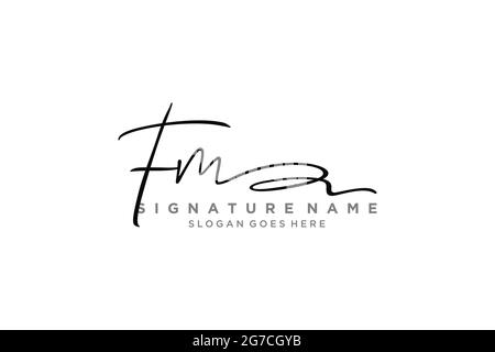 FM Letter Signature Logo Template elegant design logo. Hand drawn ...